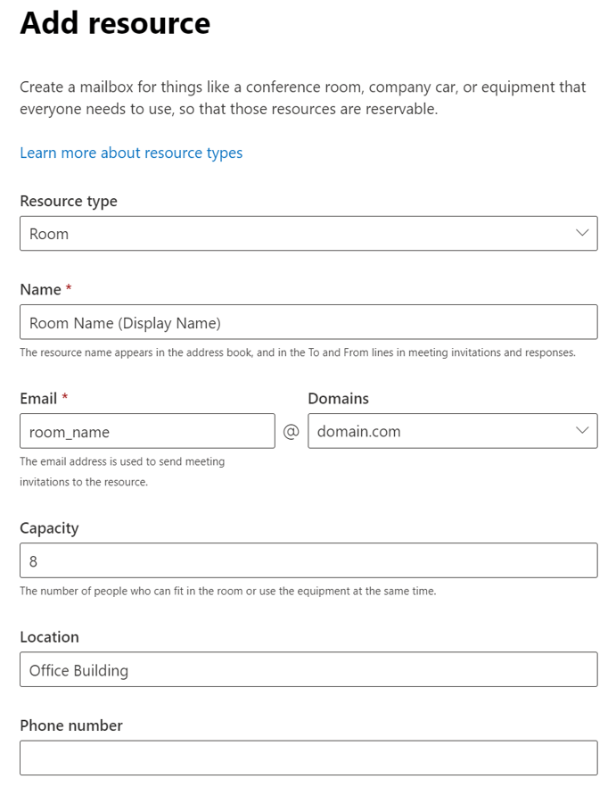 How to create a meeting room in Microsoft 365
